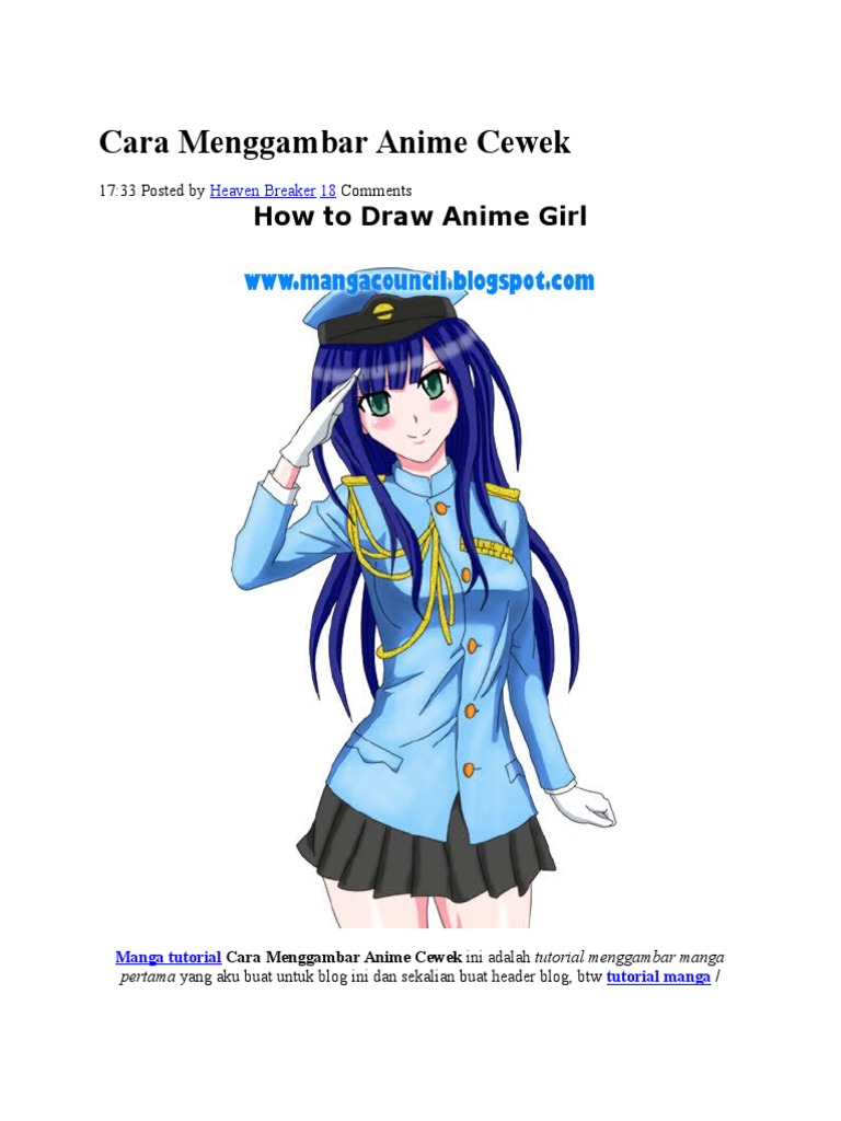 Cara Menggambar Anime Cewek | PDF