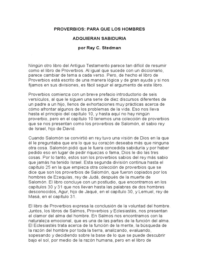 Proverbio S | PDF | Libro de proverbios | Solomons