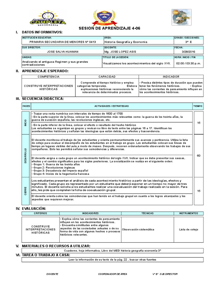 Sesion Jec 3ro Hge 2016 | PDF | Aprendizaje | Maestros