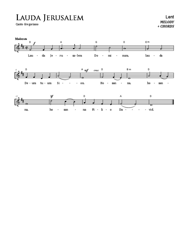 01 Lauda Jerusalem Canto Gregoriano | PDF