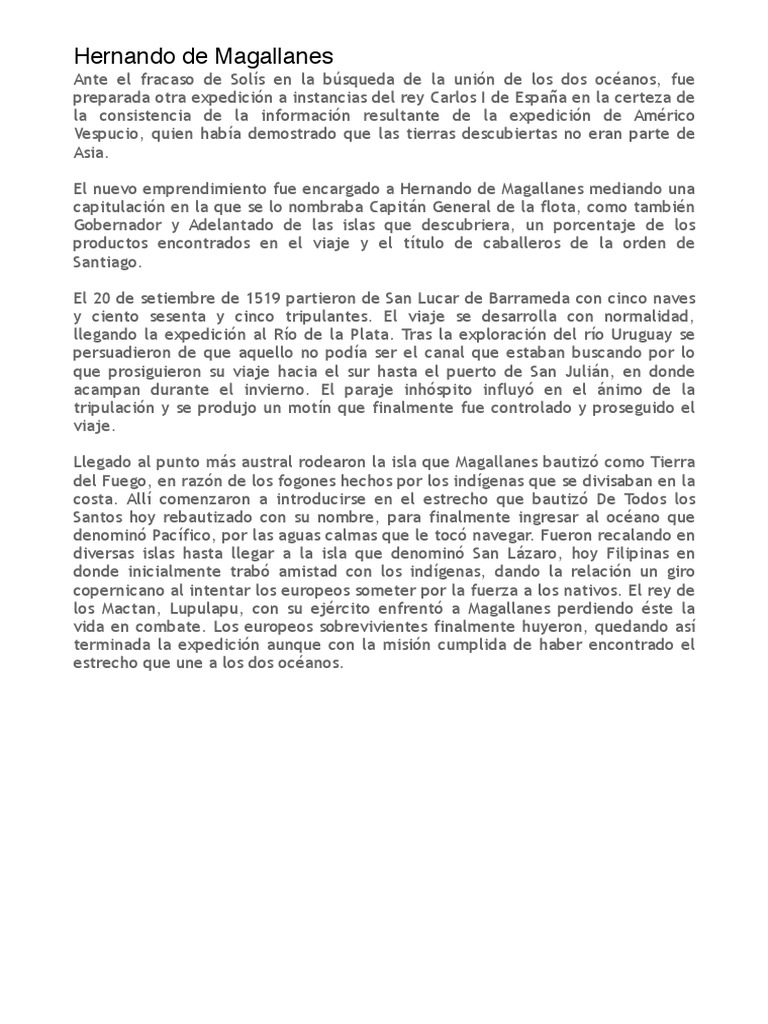 Viaje de Hernando Magallanes | PDF