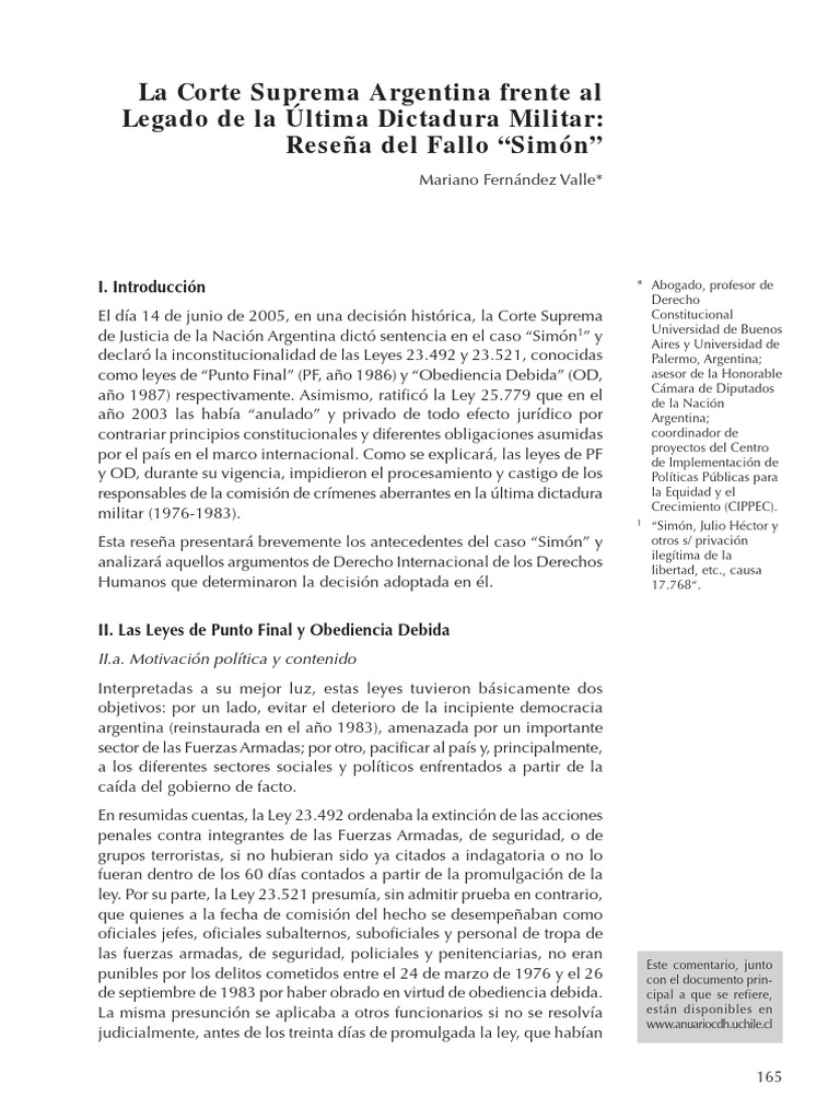 Fallo Simon CSJN 2005 | PDF