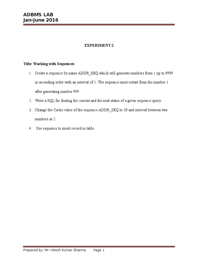 Lab Exercise 2 | Download Free PDF | Table (Database) | Parameter (Computer Programming)