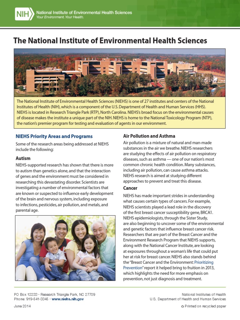 Niehs Overview 508 | PDF | Public Health | Medical Specialties