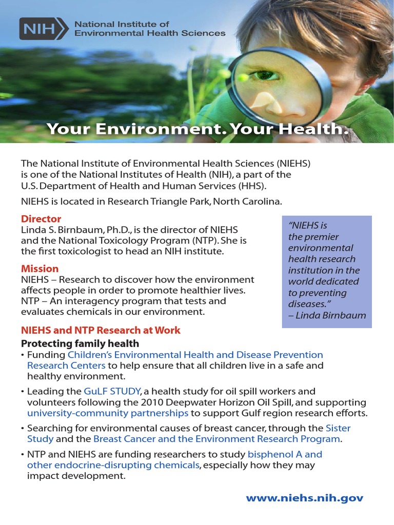 NIEHS: Environmental Health Research | PDF | National Institutes Of ...