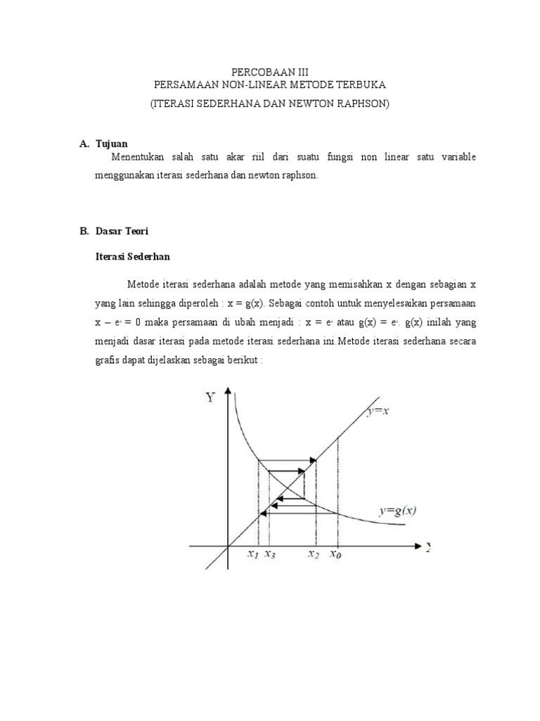 Persamaan Non Linear Metode Terbuka Iterasi Sederhana Dan Newton ...