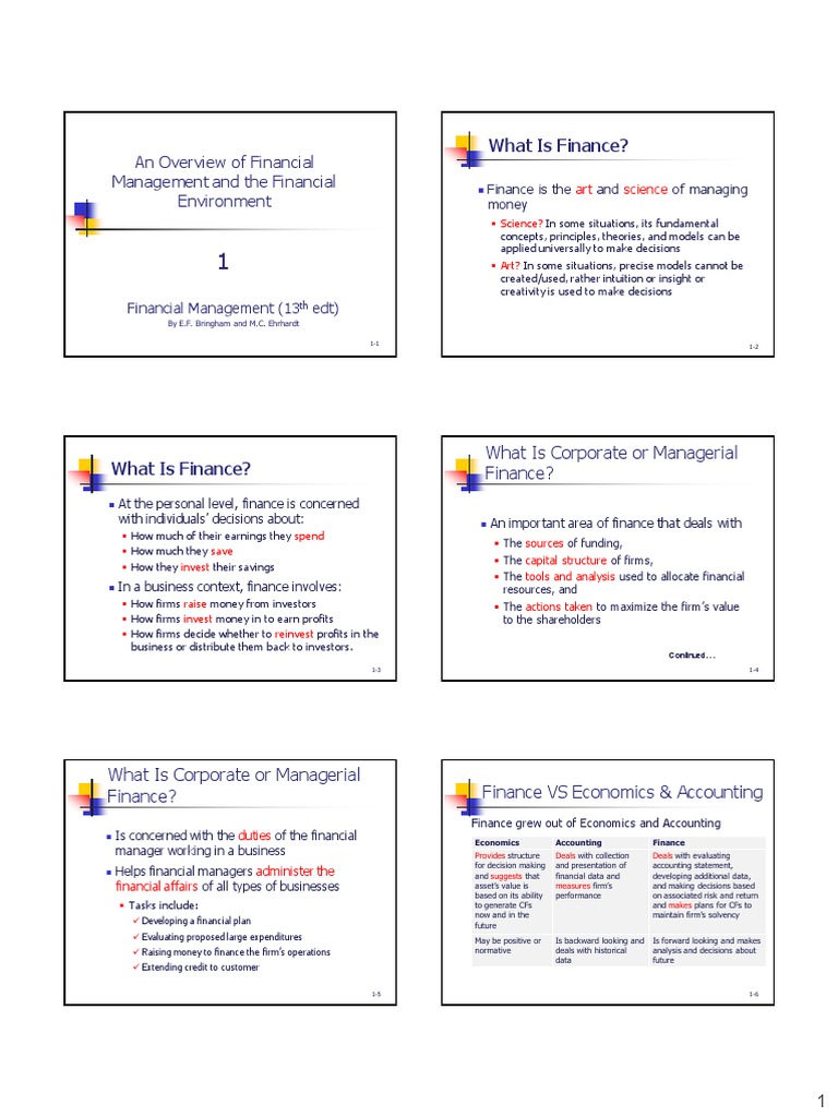 Chap-1, An Overview of Financial Management and The Financial ...