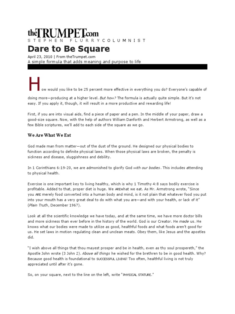 Dare To Be Square | PDF | Love | God
