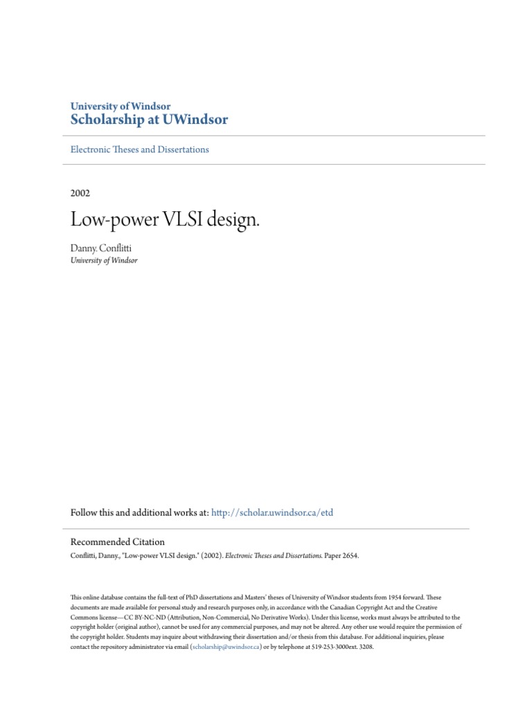 Low-Power VLSI Design. | PDF