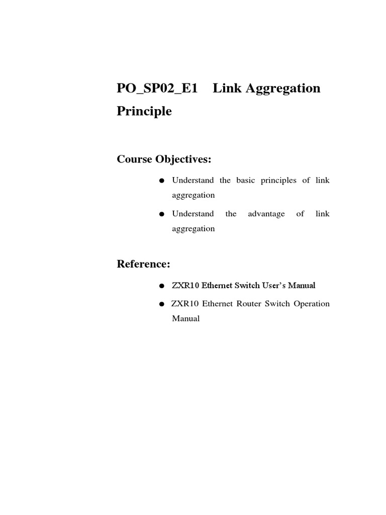 04 PO - SP2001 - E02 - 0 L2 Technology - Link Aggregation Principle | PDF | Network Switch ...