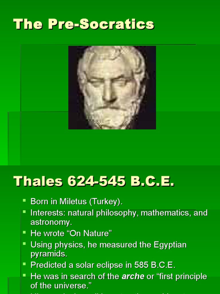 Key Pre-Socratic Philosophers | PDF | Aristotle | Socrates