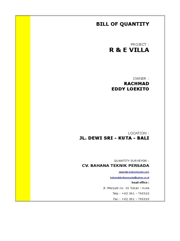 Boq | PDF | Door | Masonry