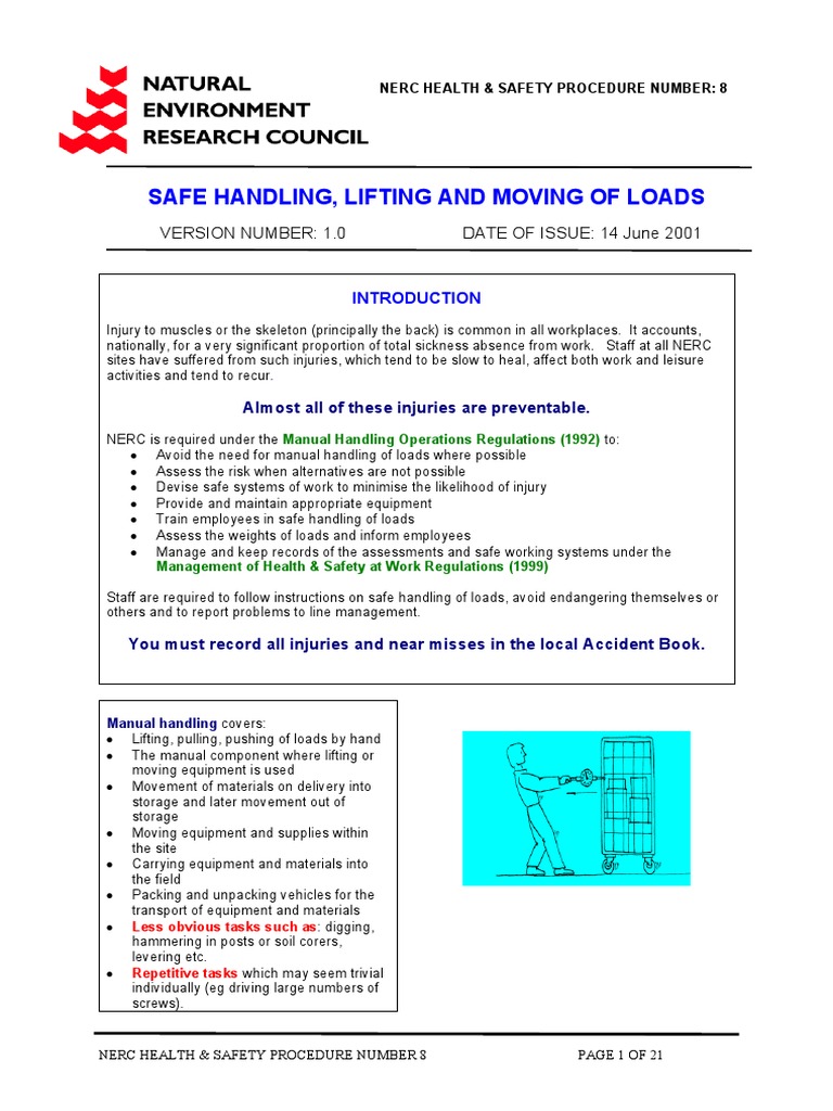 Safe Handling, Lifting and Moving of Loadssafe Handling, Lifting and ...