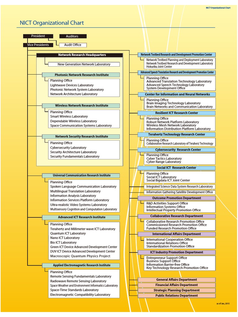 NICT Organizational Chart: President Vice Presidents Auditors | PDF ...