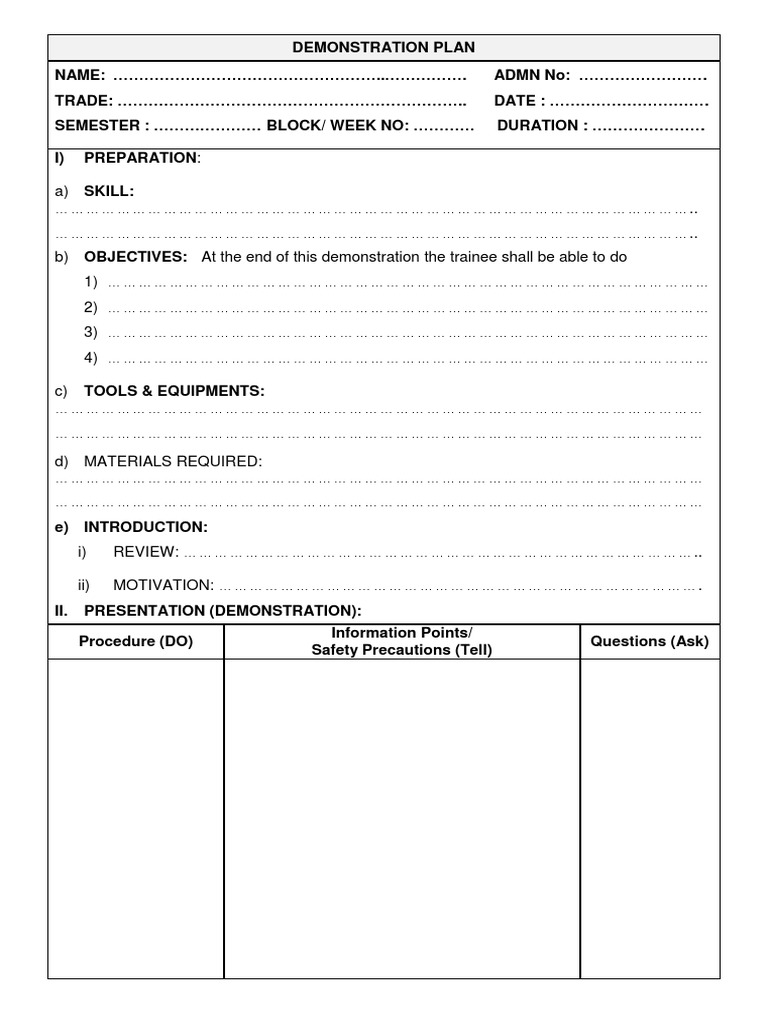Demo Plan Format New PDF | PDF