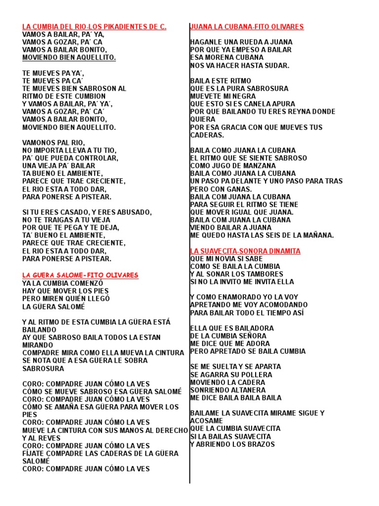 Cumbias | PDF | Musica en español | Musica Latinoamericana