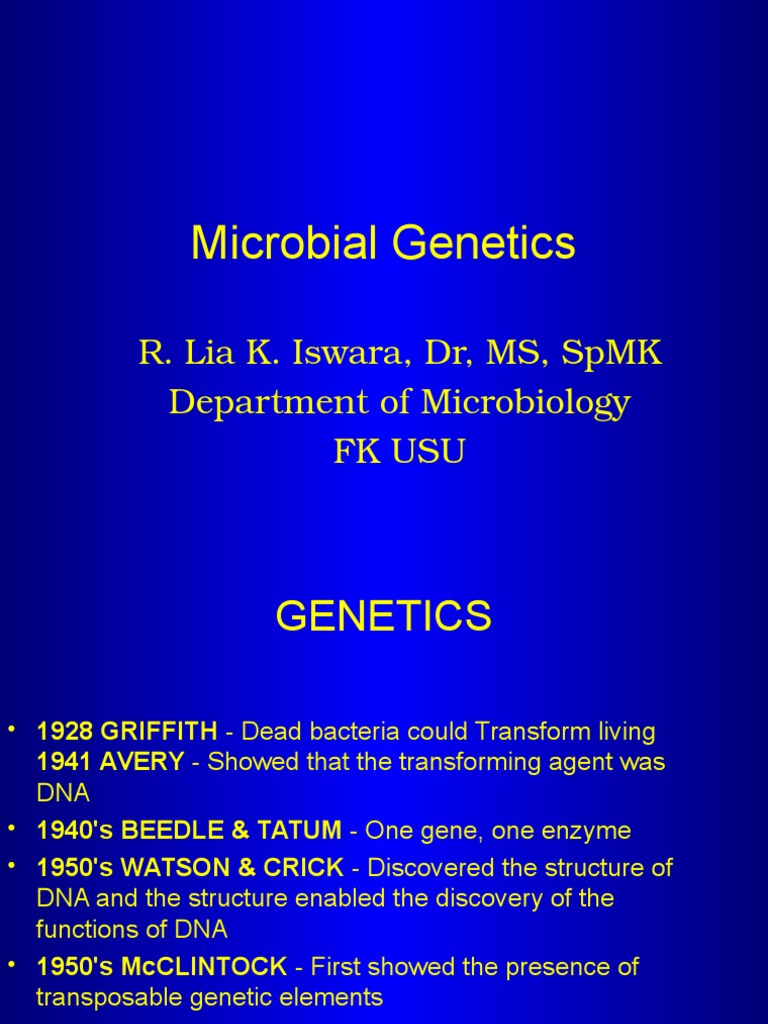 Microbial Genetics | PDF | Dna | Genetics
