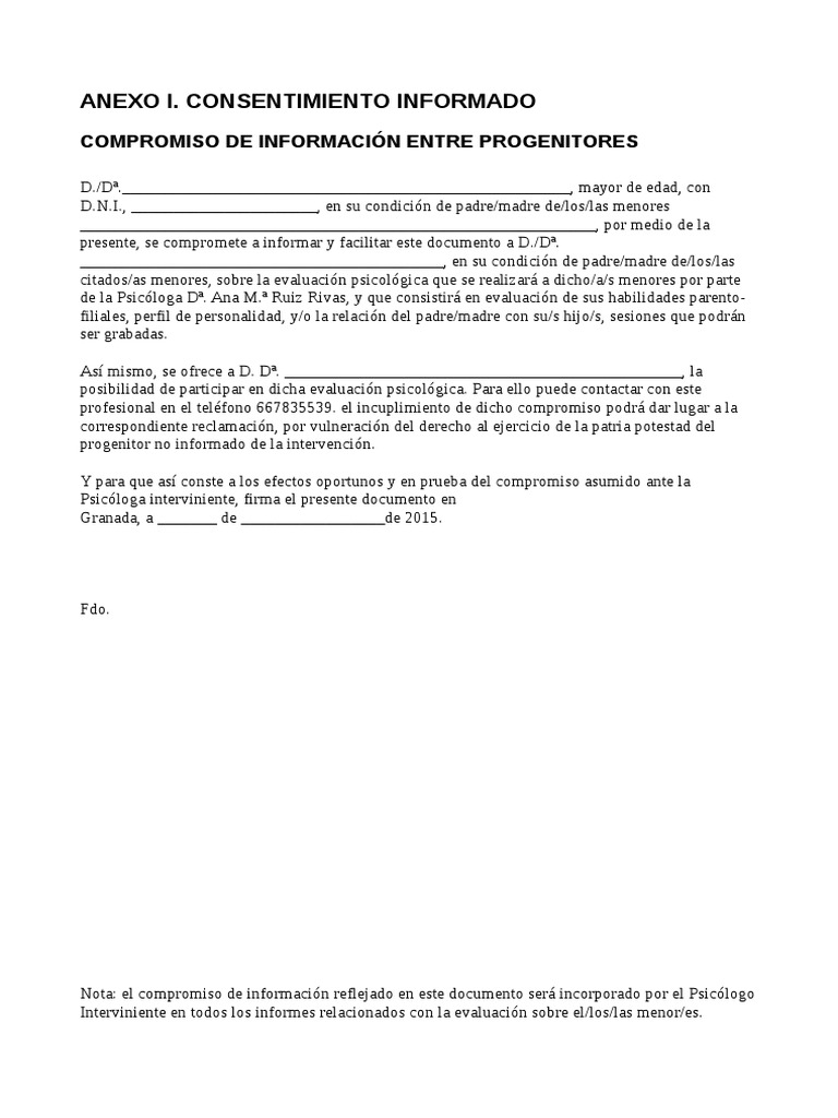 Consentimiento Informado Forense | PDF | Derecho