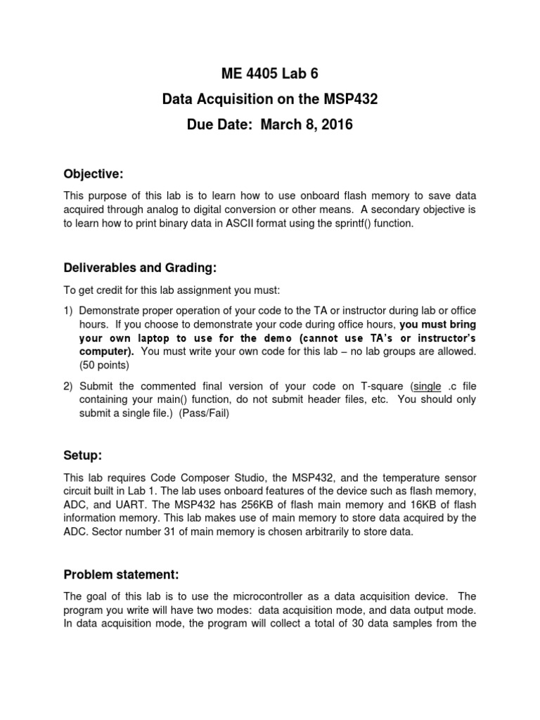 Lab 6 Manual | PDF | Flash Memory | Computer Data Storage