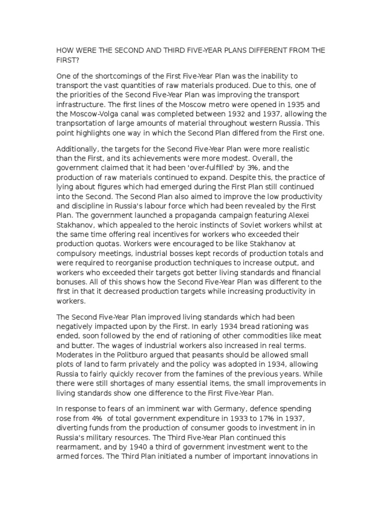 Five Year Plan 2 and 3 | PDF | Soviet Union | World Politics