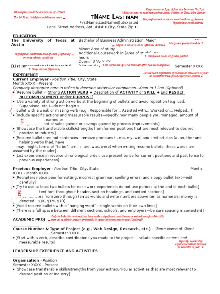 MASTER Resume Template - Spring 2016 Uploaded 1130 | PDF | Résumé ...