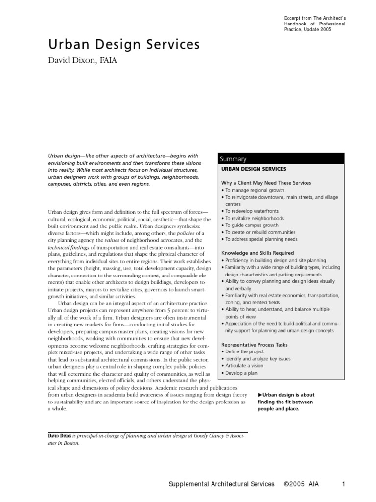 Urban Design Services | PDF | Urban Design | Graduate School