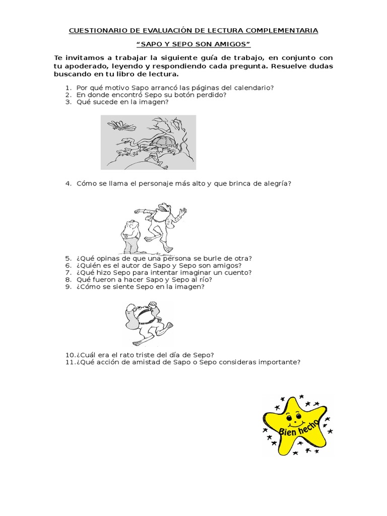 Sapo y Sepo Son Amigos 2° | PDF