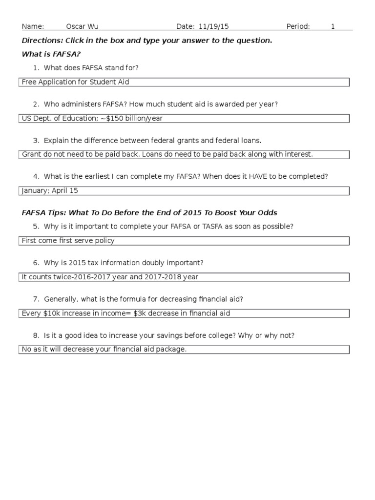 Directions: Click in The Box and Type Your Answer To The Question. What ...