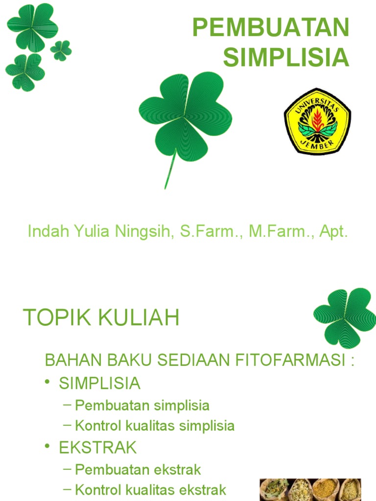 Simplisia | PDF | Rasa | Kromatografi