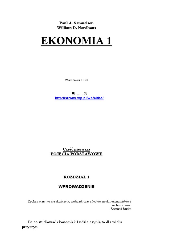 EKONOMIA - Samuelson I Nordhaus - Tom 1 | PDF