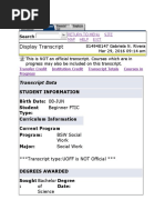Sample Visual Transcript | PDF | Physical Education | Science