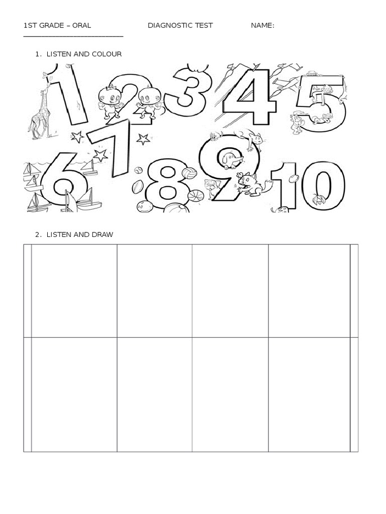 1st Grade Oral Diagnostic Test | PDF
