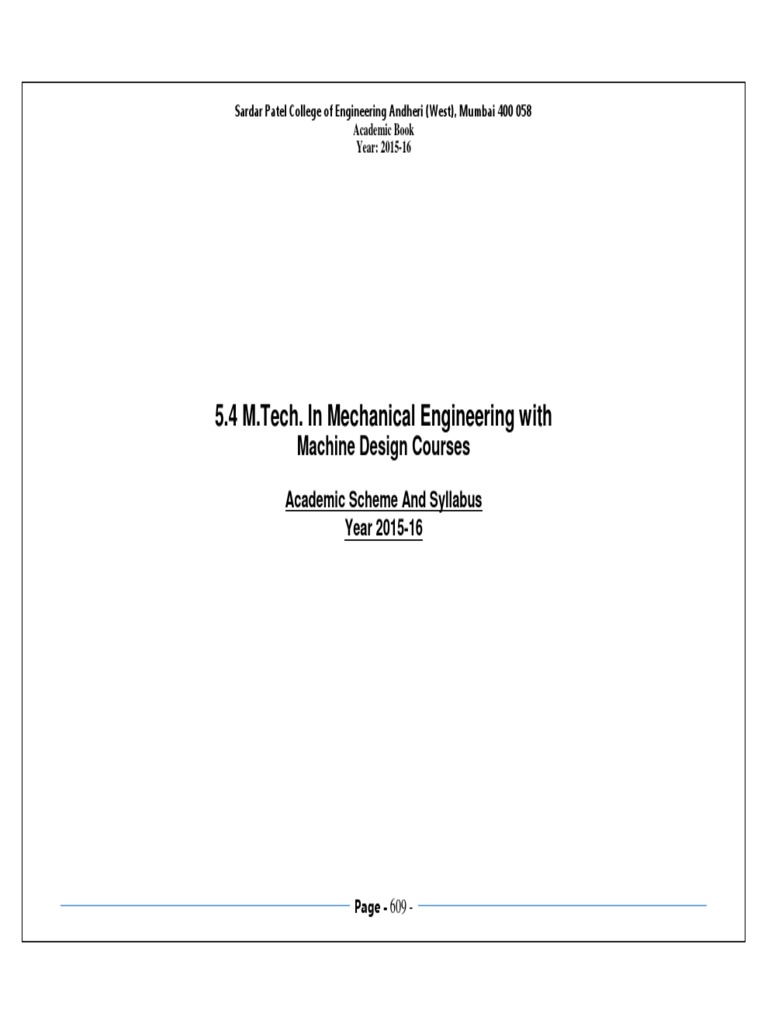 MTECH MACHINE DESIGN SYLLABUS | PDF | Numerical Analysis | Finite ...