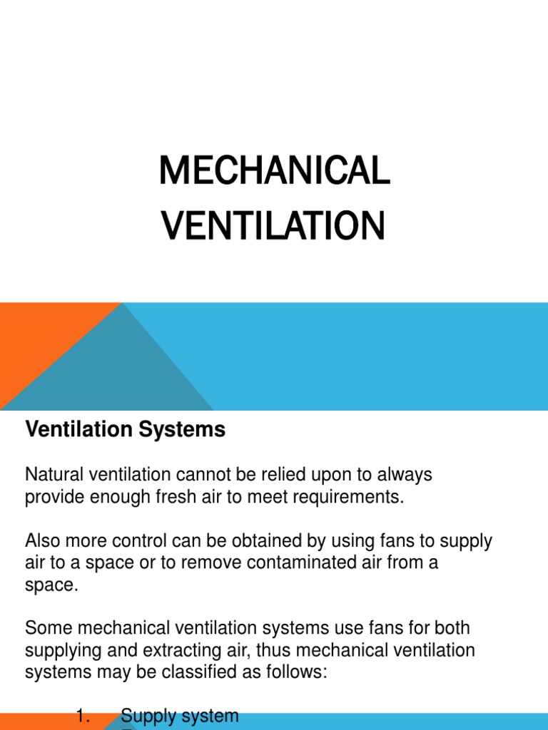 Topic3 Ventilation Part 2 | PDF | Mechanical Fan | Ventilation ...