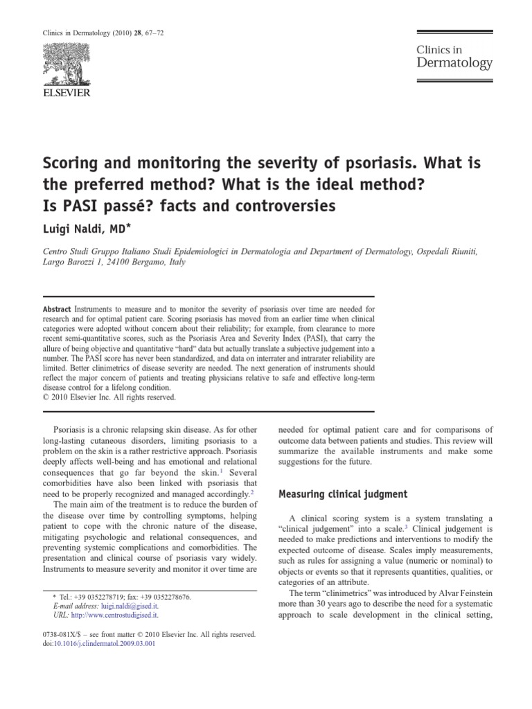 Scoring and Monitoring the Severity of Psoriasis | Psoriasis ...