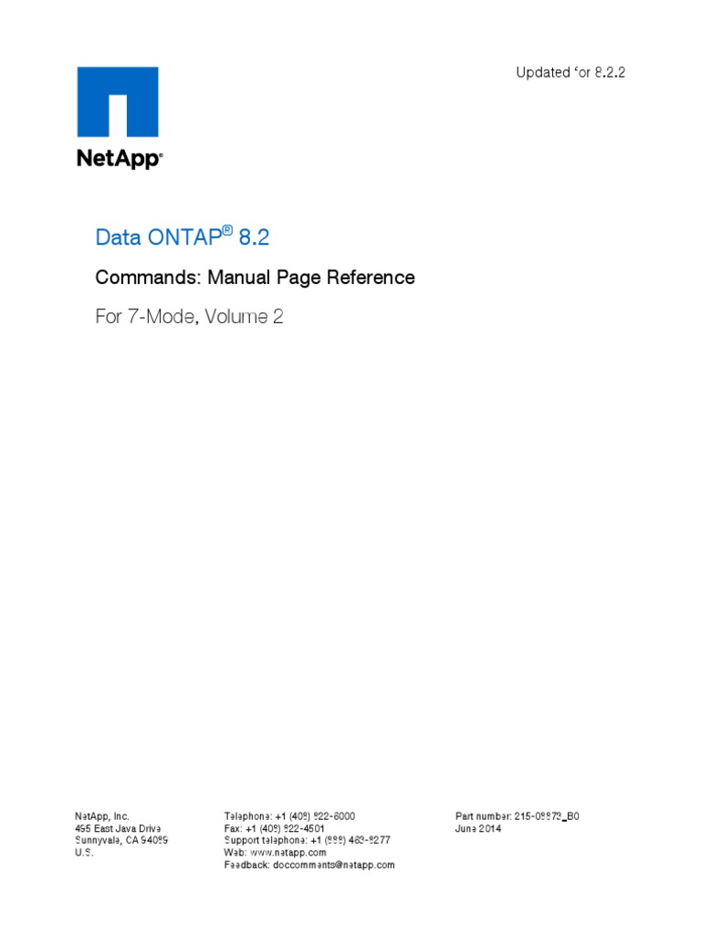 Data ONTAP 8 2 Commands Manual Page Reference | PDF | File Transfer Protocol | Command Line ...