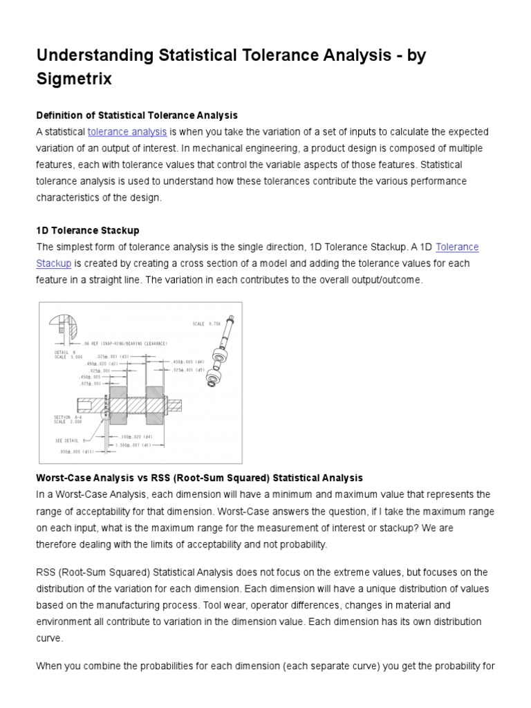 Understanding Statistical Tolerance Analysis - By Sigmetrix | Engineering Tolerance | Applied ...