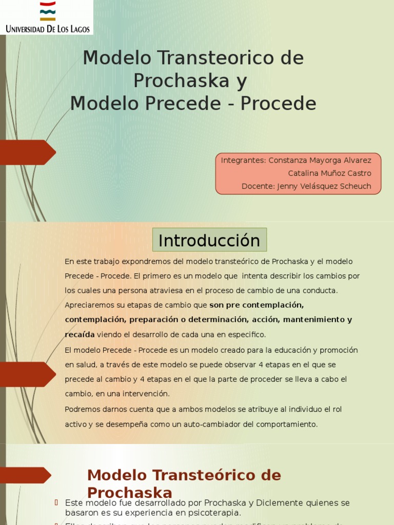 Modelo Transteórico de Prochaska y Diclemente | PDF | Comportamiento ...