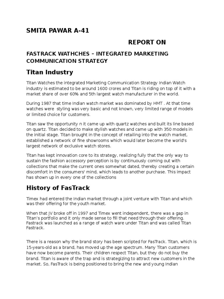 Fastrack Writing Report | PDF | Brand | Social Media