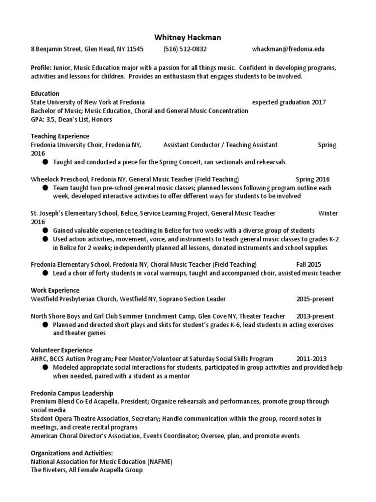 Music Education Major Profile | PDF | Wellness