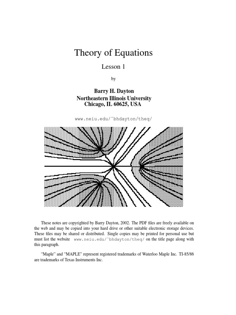 Theory of Equation | PDF | Complex Number | Numbers