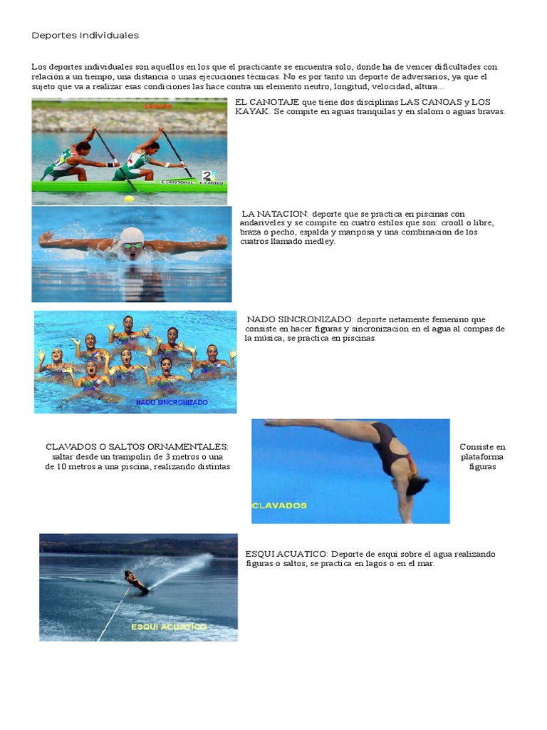 Deportes Individuales y Colectivos | PDF | Asociación de Futbol | Vóleibol