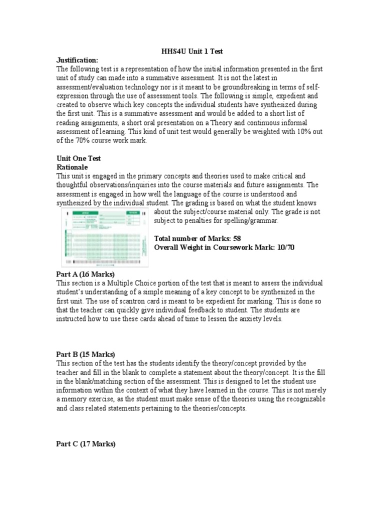 Hhs4u Unit 1 Test | PDF | Educational Assessment | Academic Discipline ...