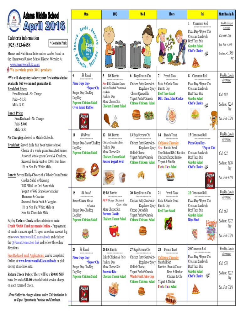 AMS April | PDF | Burrito | Lunch