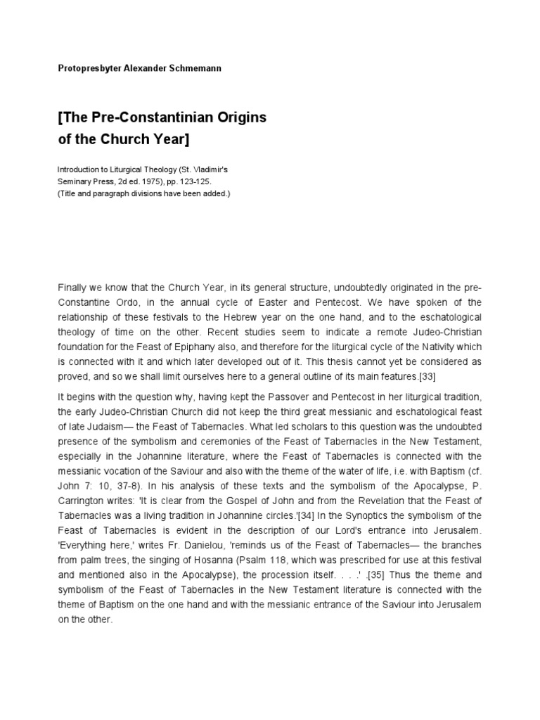 The Pre-Constantinian Origins of The Church Year | PDF | Liturgical ...