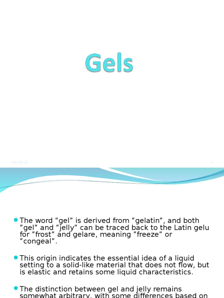 Gels | PDF | Gel | Colloid