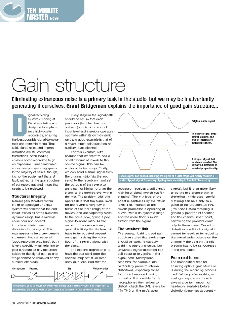 10MM99 Gain Structure | PDF | Microphone | Algorithms