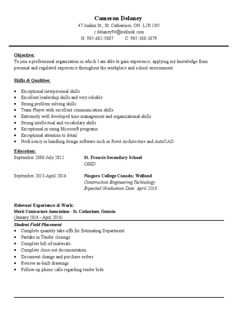 Resume - Cameron Delaney | PDF