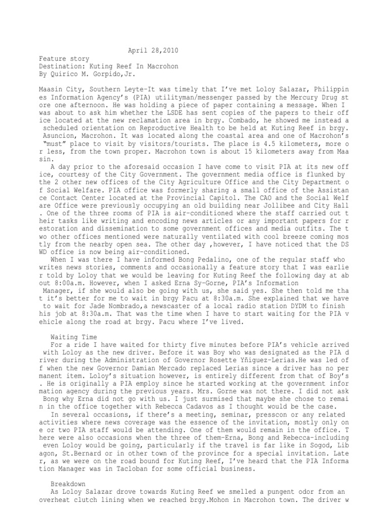 Destination: Kuting Reef in Macrohon | PDF | Nature