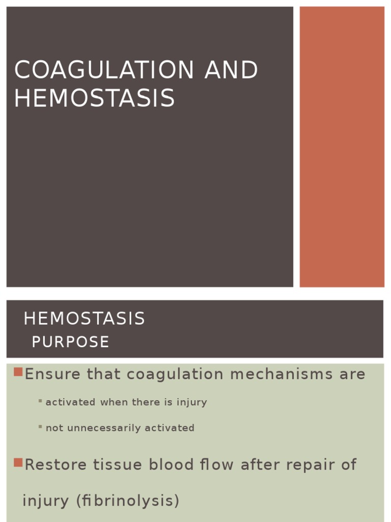 Coagulation and Hemostasis | PDF | Coagulation | Platelet